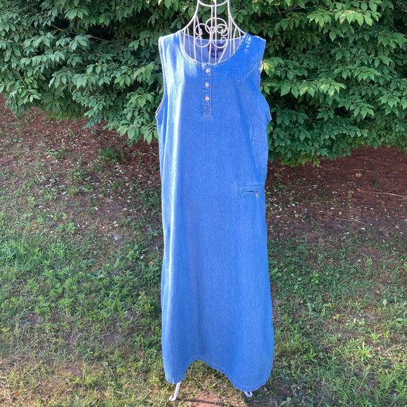 Vintage | Dresses | Vintage Cottage Core Denim Dress 99s Cotton Western ...